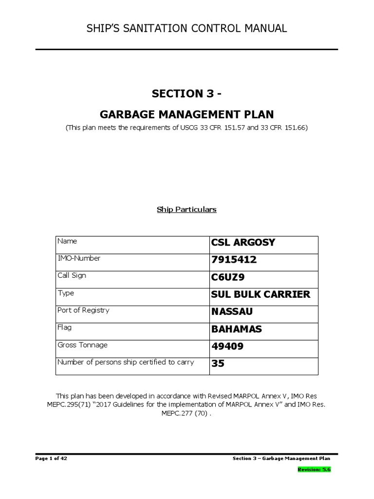 Garbage Management Plan-2021 (Rev 2023) | PDF | Waste | Incineration