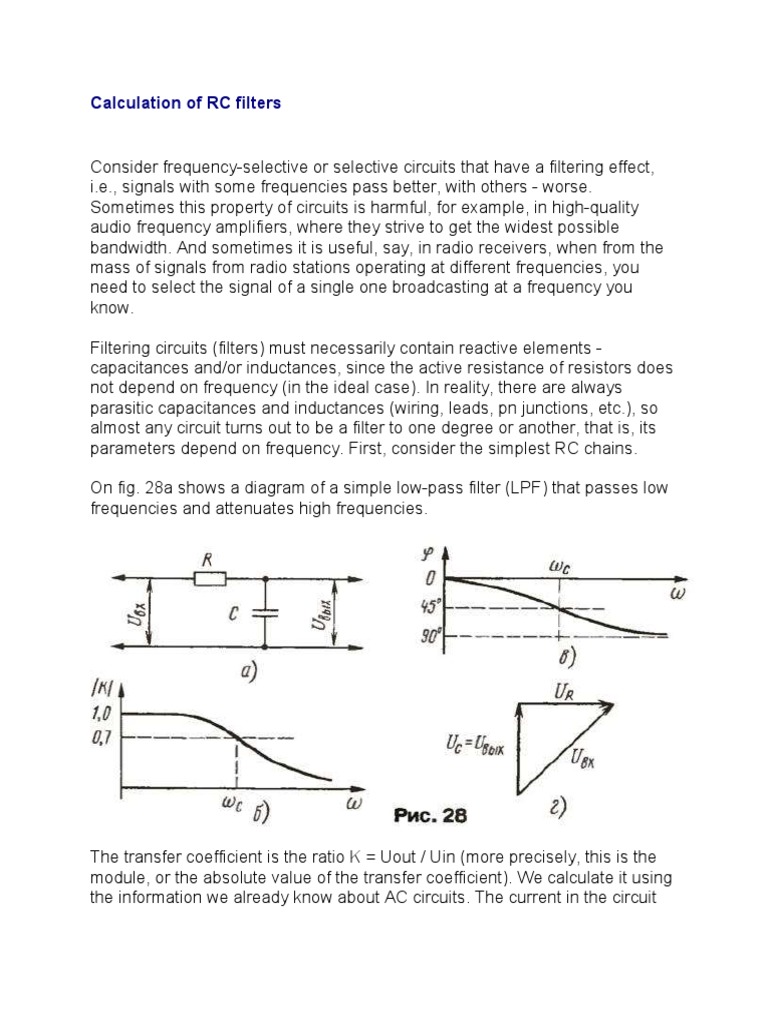 Calculation of RC Filters | Download Free PDF | Electronic Filter ...