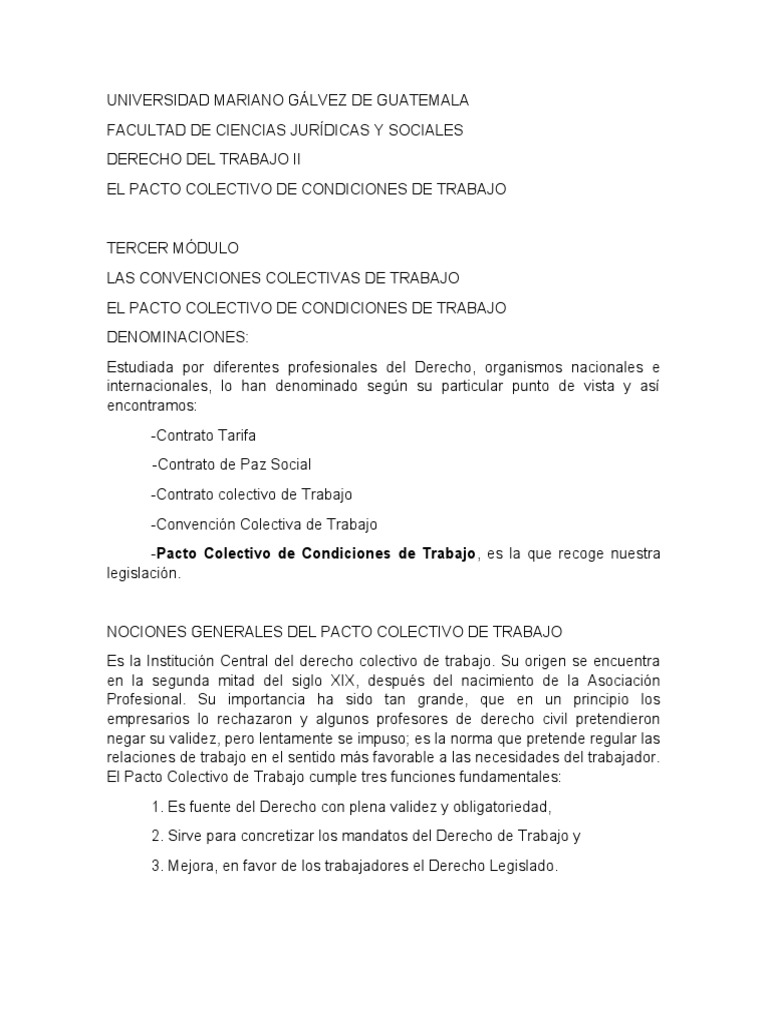 El Pacto Colectivo de Condiciones de Trabajo-1 | PDF | Salario | Sindicato