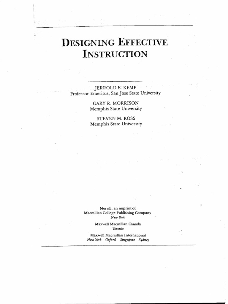 Designing Effective Instruction | PDF