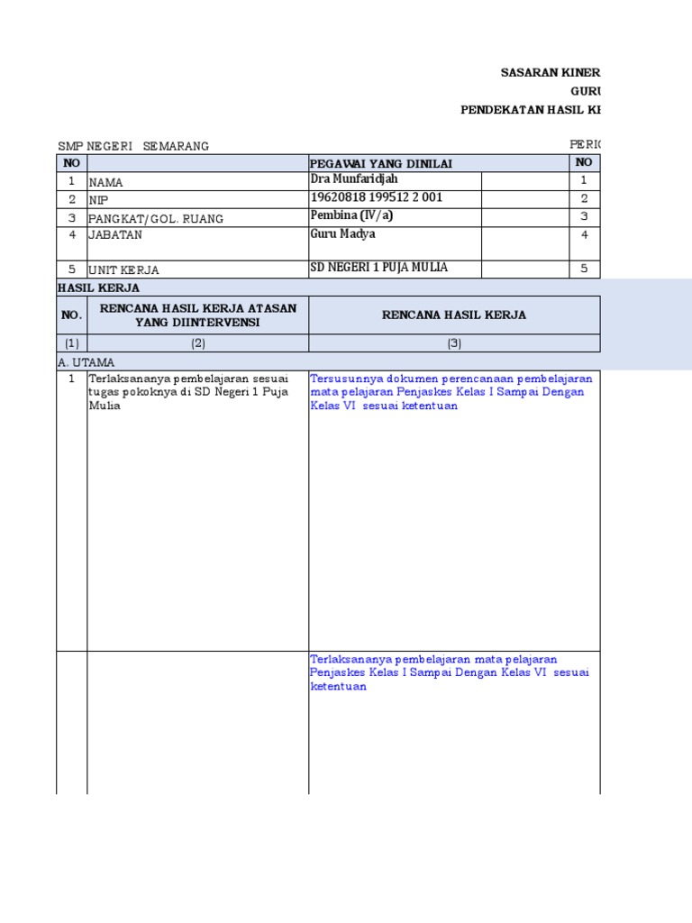 Form SKP JA Kuantitatif - GURU | PDF