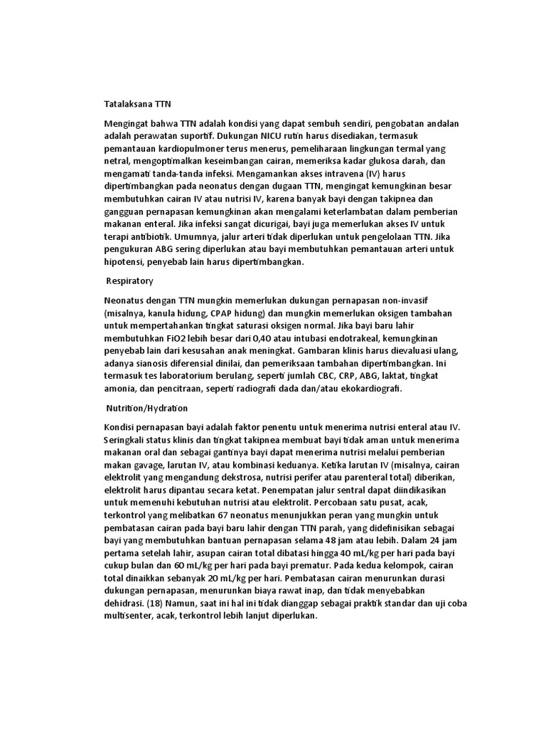 Tatalaksana Prognosis TTN | PDF