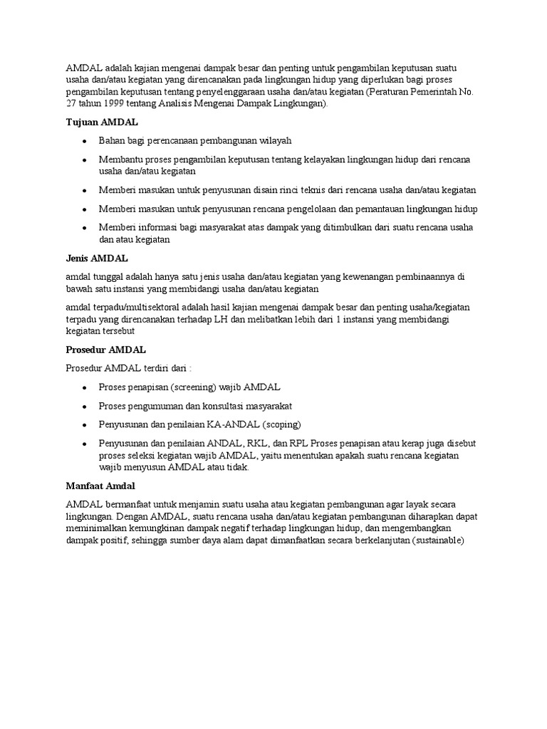 Dokumen Amdal Rekling | PDF