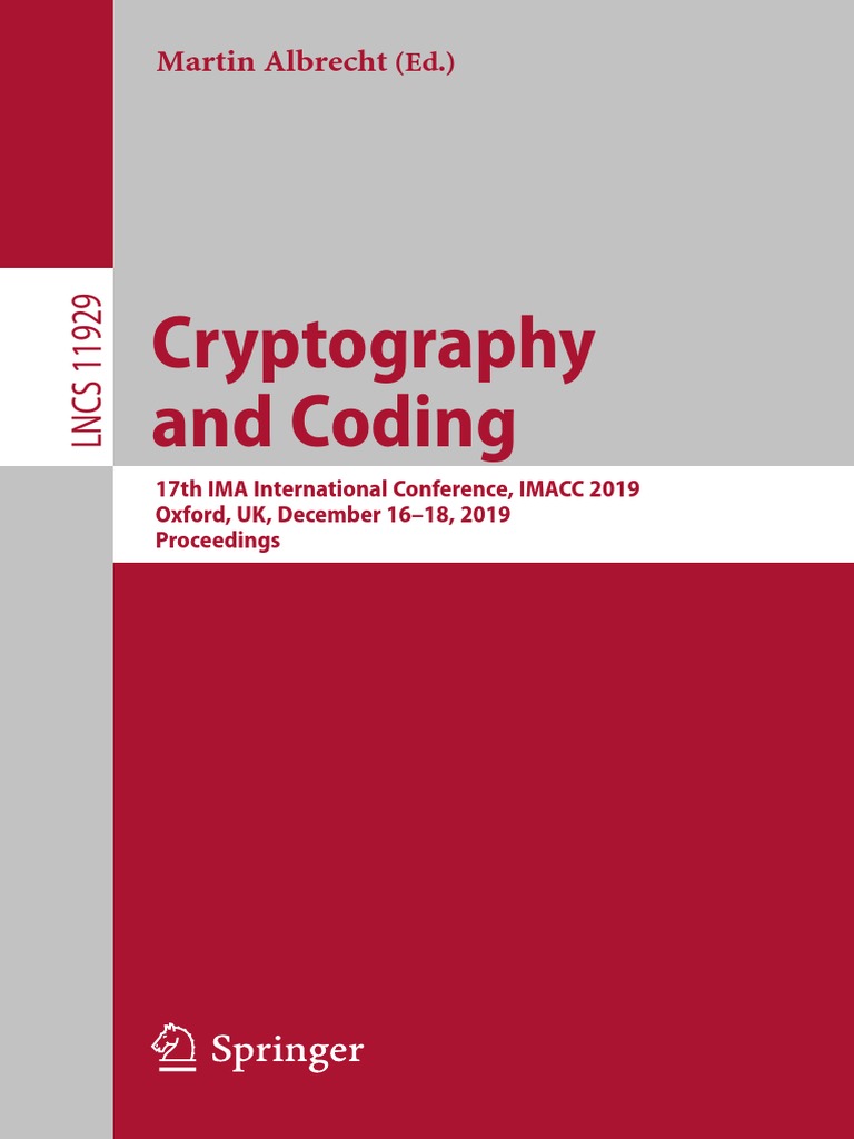 Cryptography and Coding: Martin Albrecht | PDF | Cryptography | Security Engineering