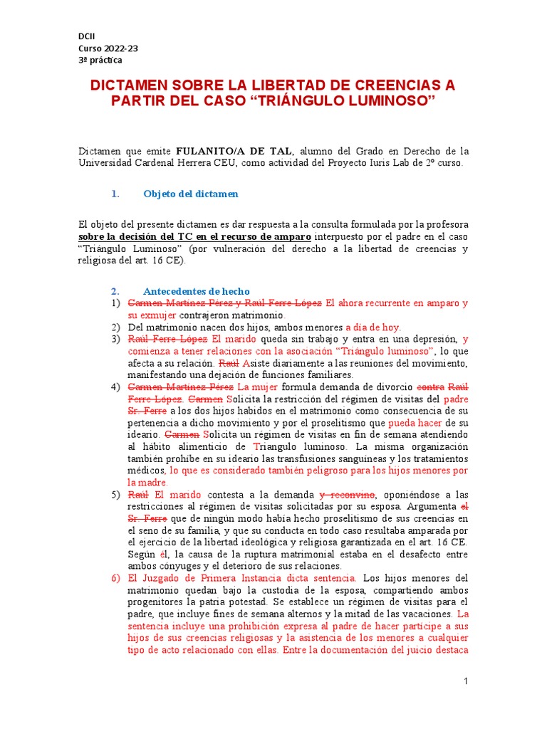 Dcii - Dictamen.ejemplo Visto en Clase | PDF | Caso de ley | Sentencia ...