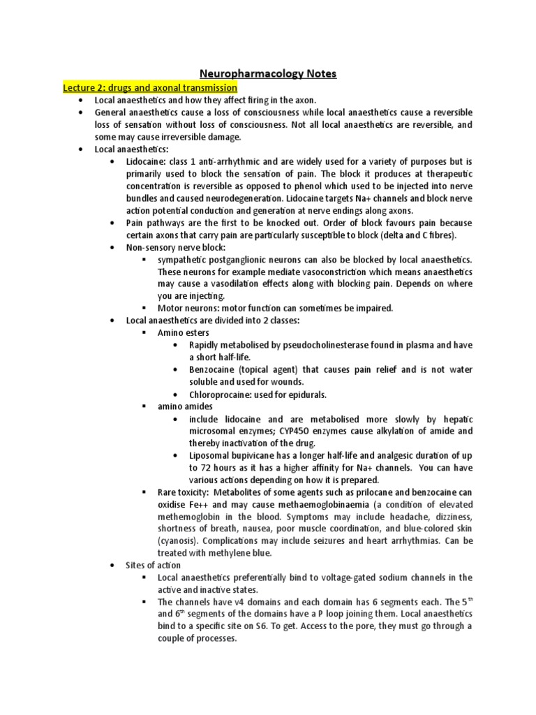 Neuropharmacology Notes (Part 1) | PDF | Nmda Receptor | Neurotransmitter