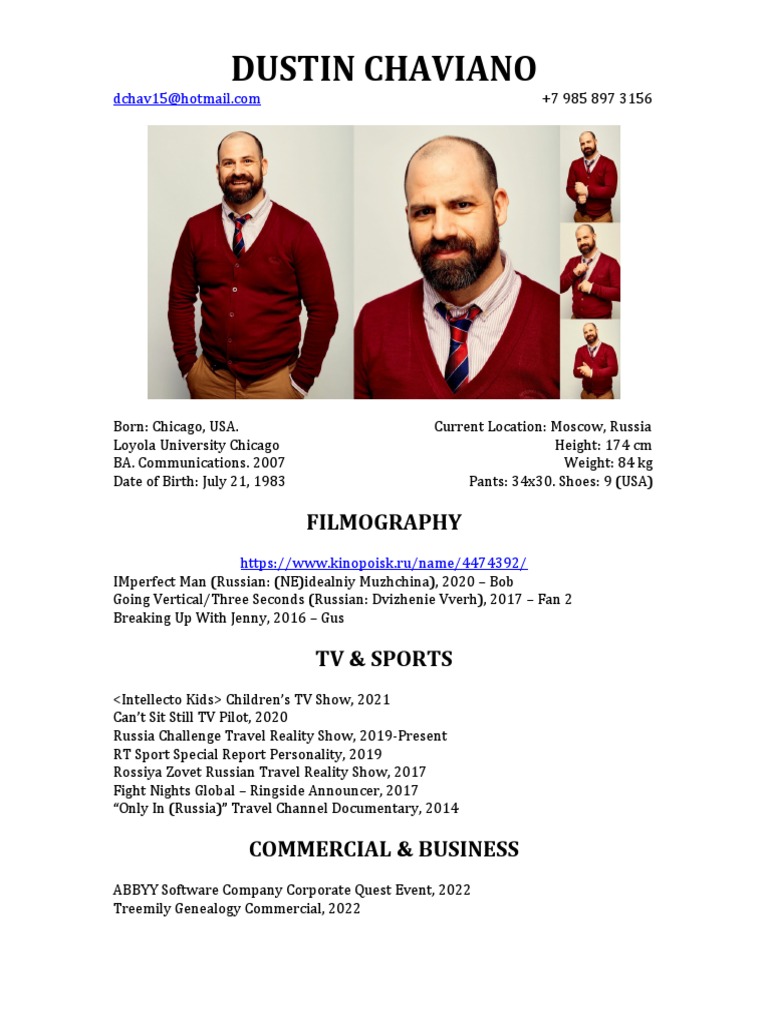 Dustin Chaviano Acting CV | PDF