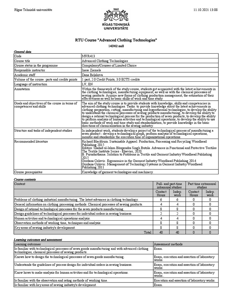 Advances in Clothing Technology | PDF | Sewing | Clothing