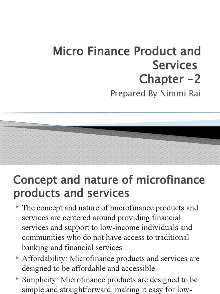 Micro Finance Chapter 2 | PDF | Microfinance | Microcredit Micro Finance Chapter 2 | PDF | Microfinance | Microcredit