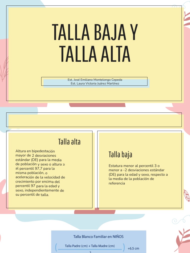 Talla Baja y Talla Alta | PDF | Enfermedades y trastornos | Medicina ...