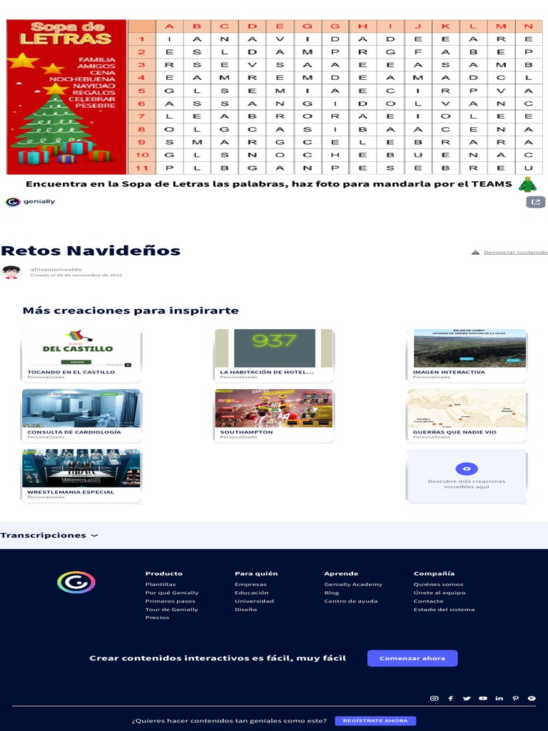 Retos Navideños Interactivos para Todos | PDF