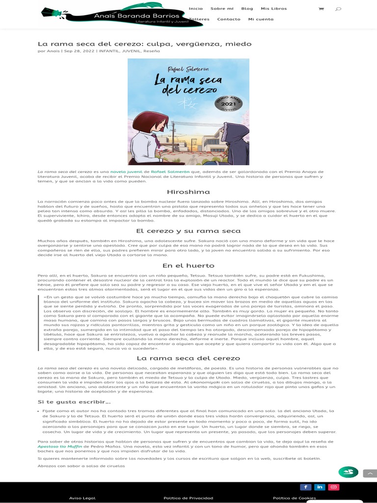 La rama seca del cerezo culpa, vergüenza, miedo ⋆ | PDF