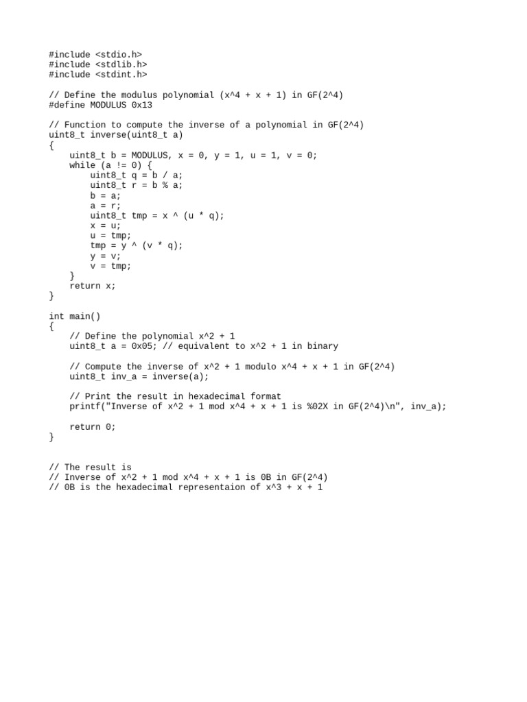 Inverse of Polynomial | PDF