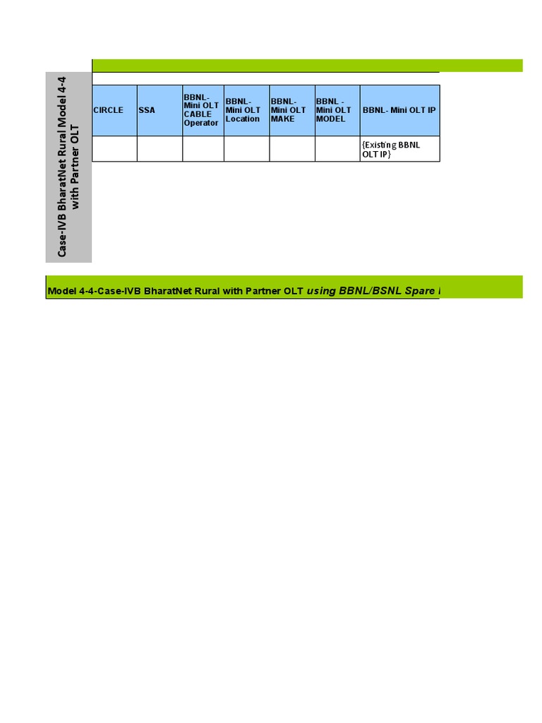 4.BBNL TIP Model4 4 Back Haul Template v2 | PDF | Computers