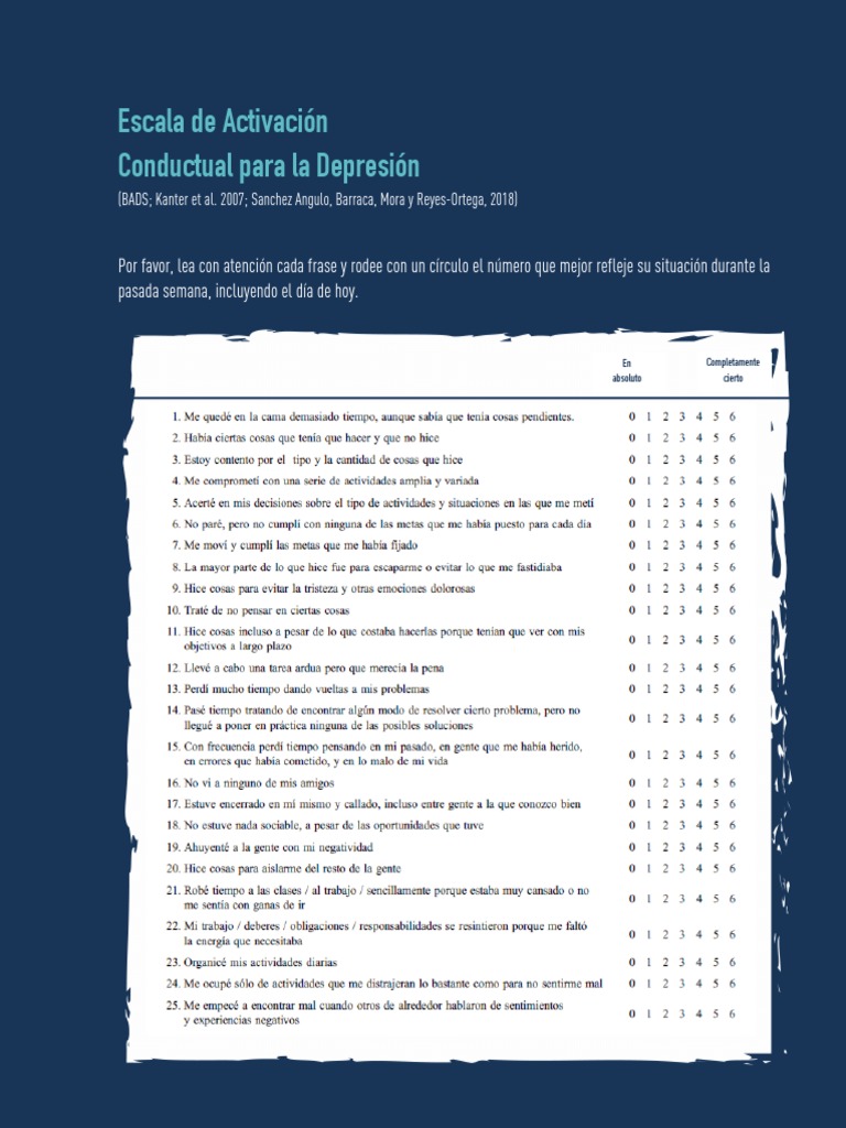 Escala de Activación Conductual | PDF