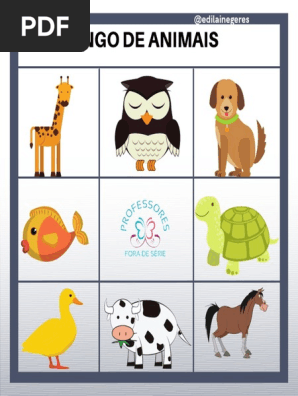 bingo dos animais para imprimir e colorir🥔 Recomendamos este aplicativo ...