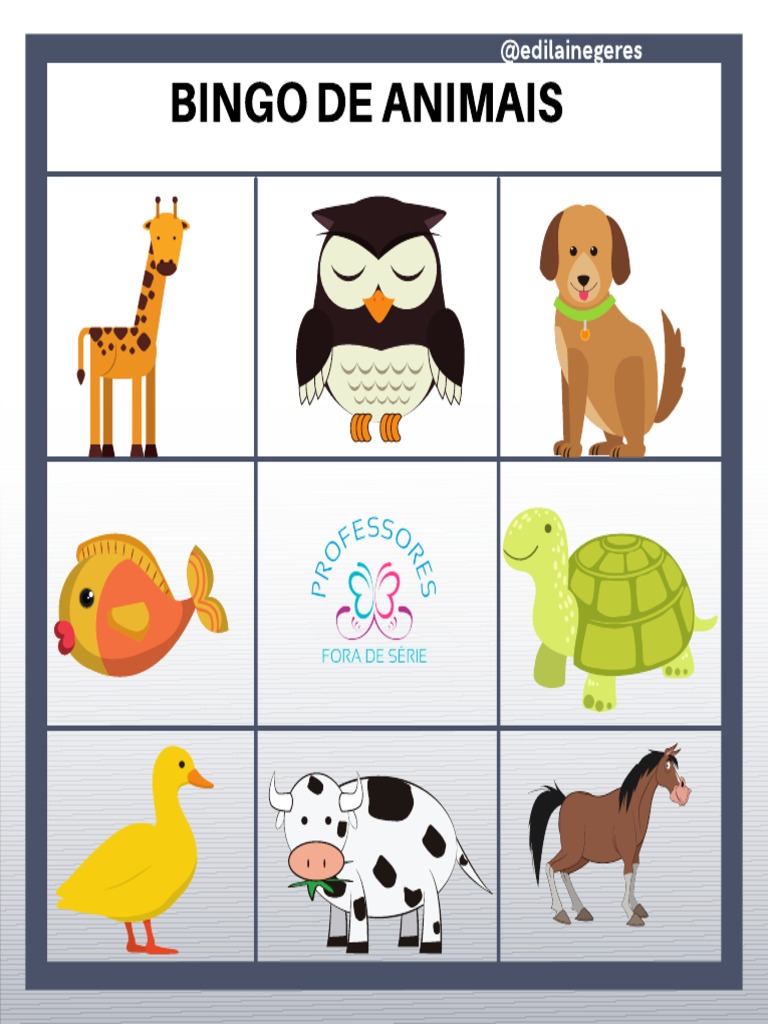 Bingo Doa Animais | PDF | Gastronomia, comida e vinho | Artes ...