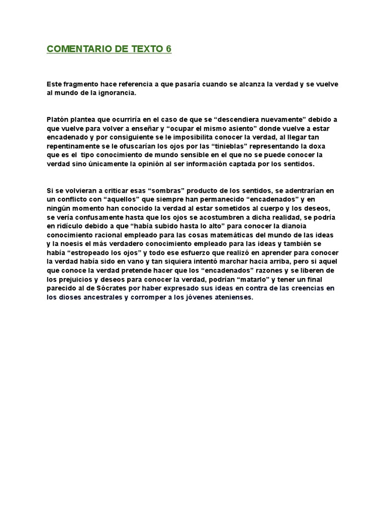 Comentario de Texto 6 | PDF