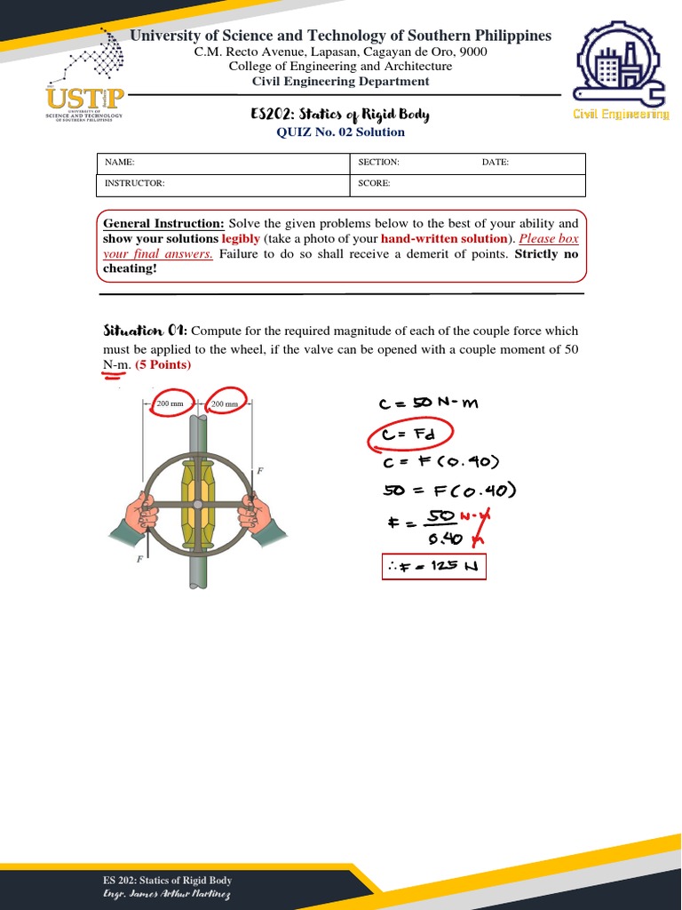 Q2 202 A Solution Pdf Engineering Classical Mechanics