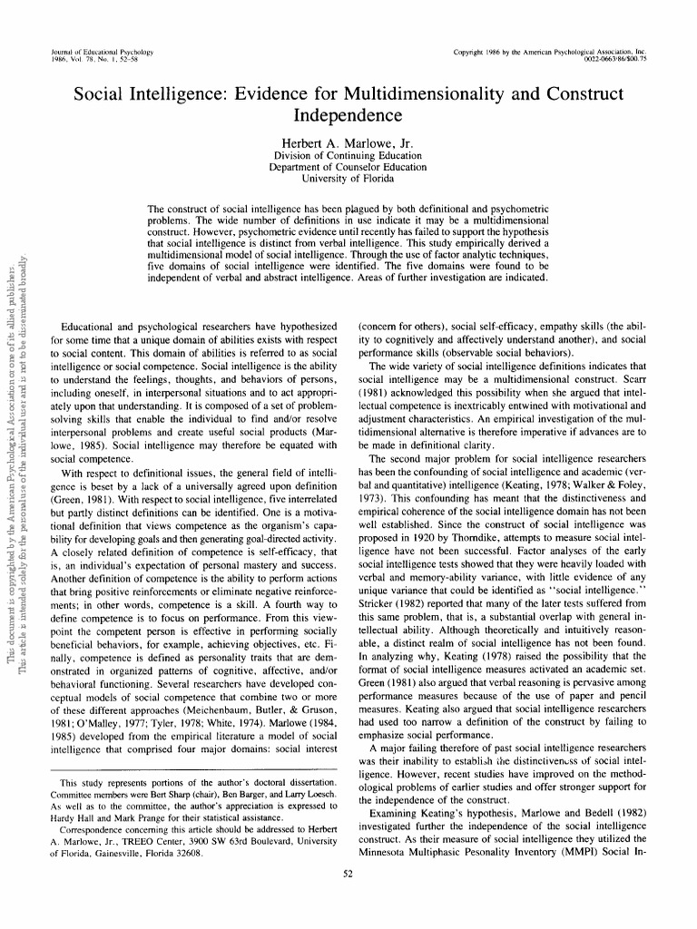 Marlow | PDF | Empathy | Intelligence