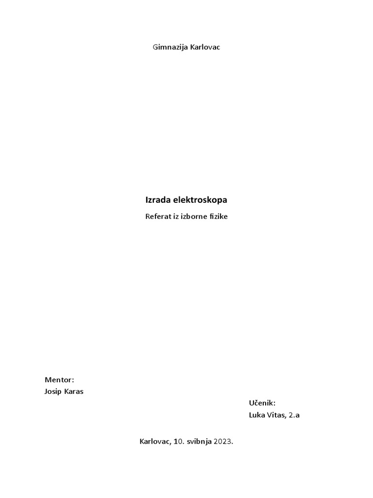 Referati Primjer | PDF