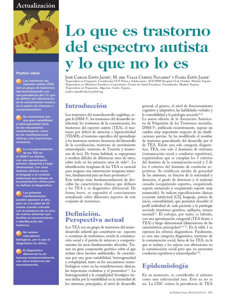 Lo Que Es Trastornó Del Espectro Autista y Lo Que No Es. | PDF | Espectro autista | Discapacidad ...