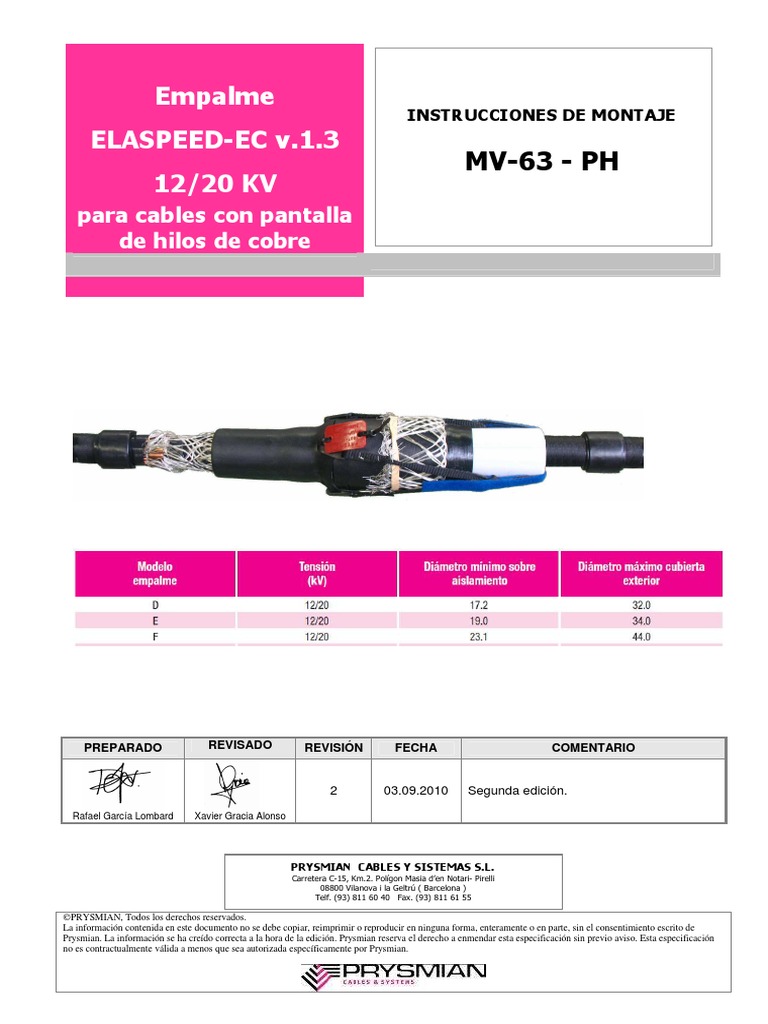 Catalogo Prysmian Empalmes de Media Tension | PDF | Cobre | Ingenieria Eléctrica