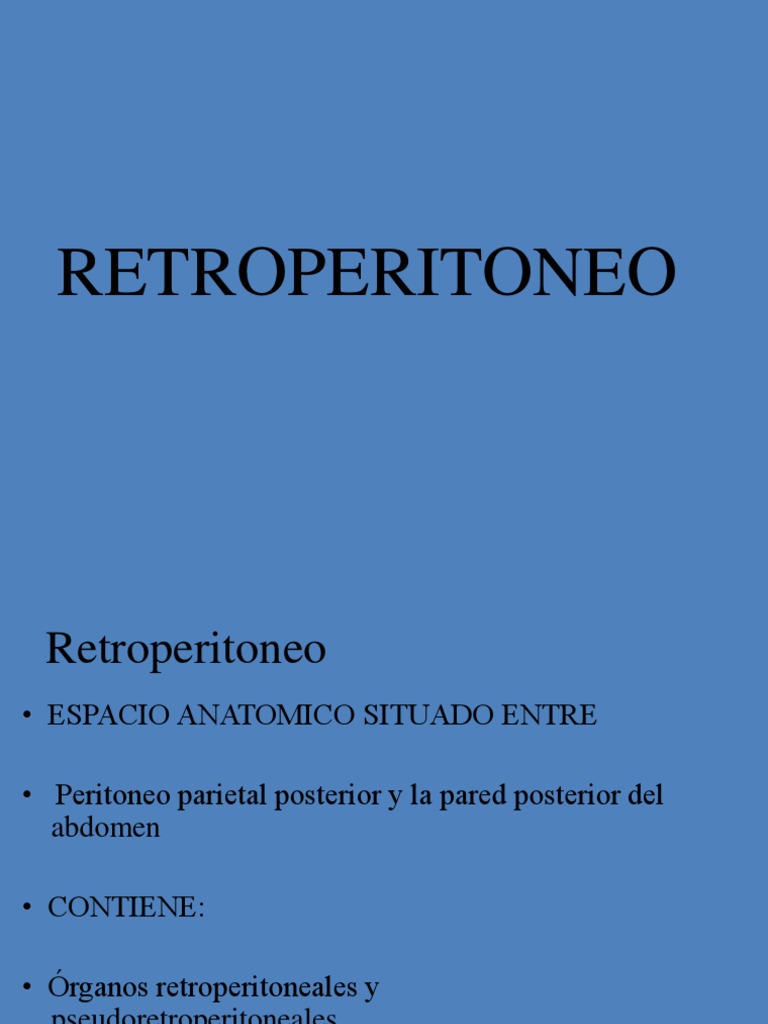 RETROPERITONEO | PDF | Abdomen | Riñón
