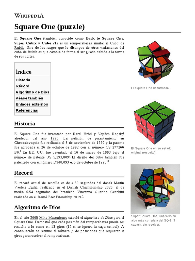 Square One (Puzzle) | PDF | Rompecabezas lógicos | Matemáticas recreativas