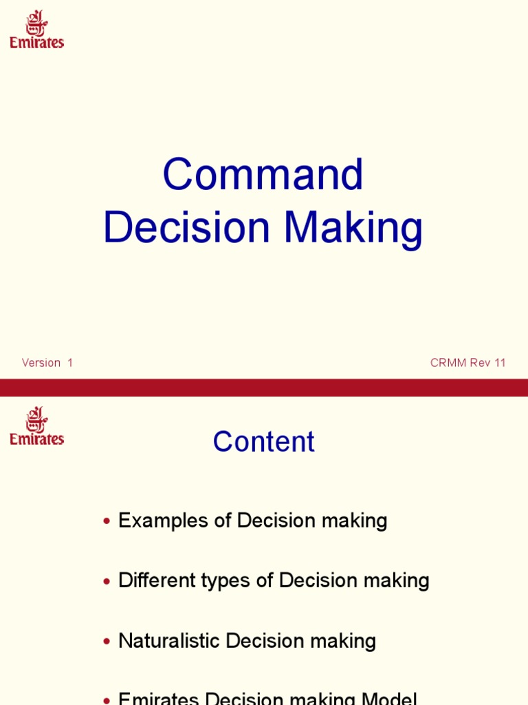Mod 7 - Command Decision Making | PDF | Decision Making | Risk