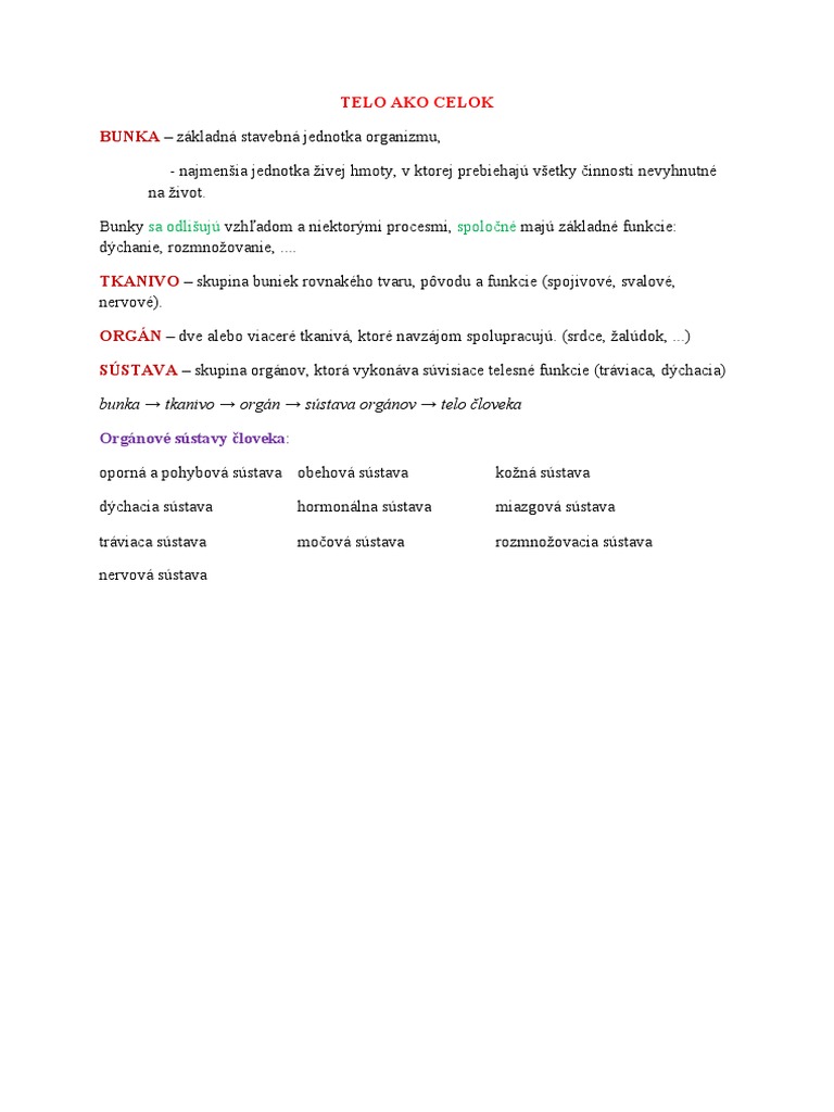 Telo Ako Celok | PDF