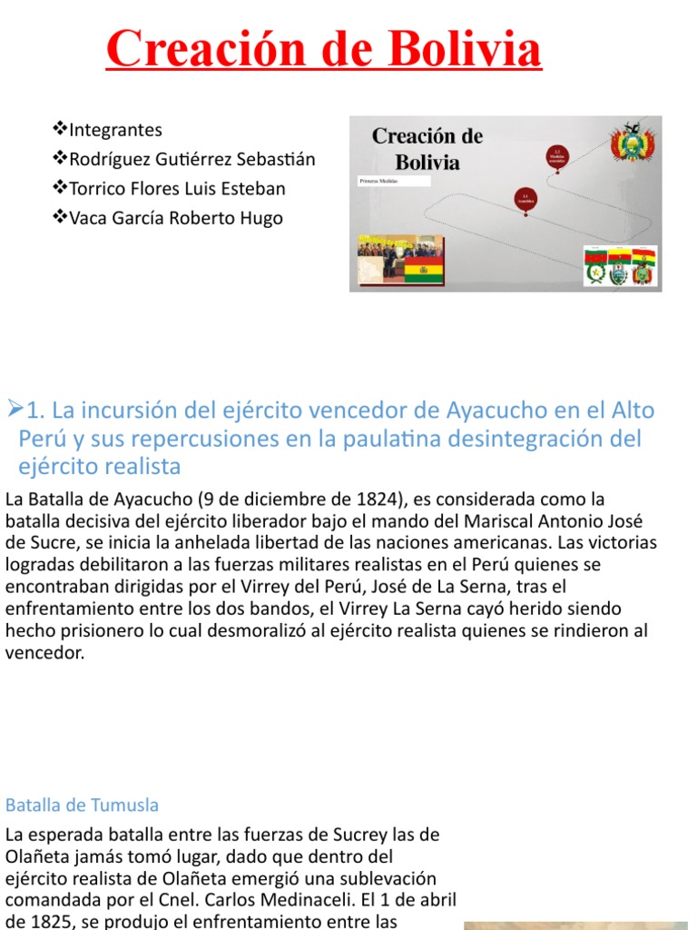 Creacion de Bolivia . | PDF | América del Sur