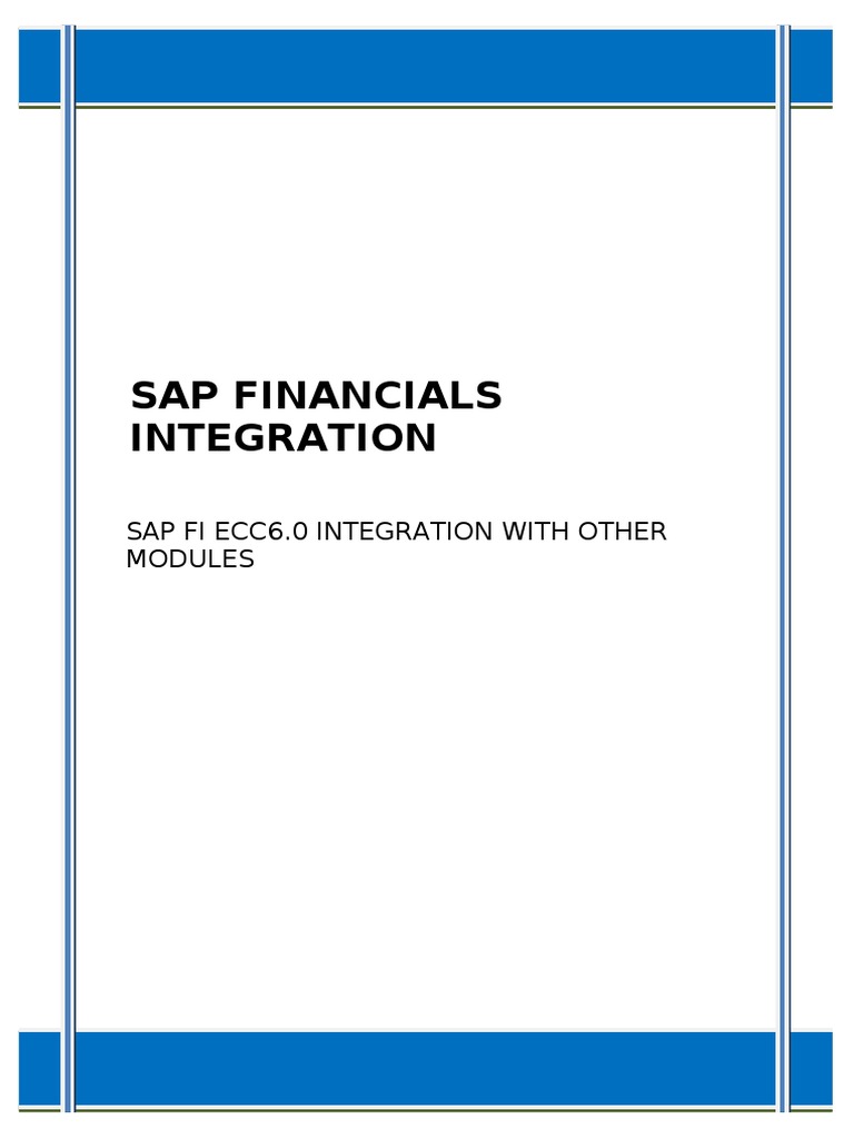 SAP FI Integration with MM and SD Modules | PDF