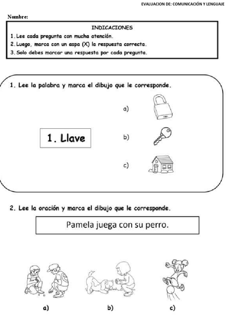 Evaluaciones de Primer Grado | PDF