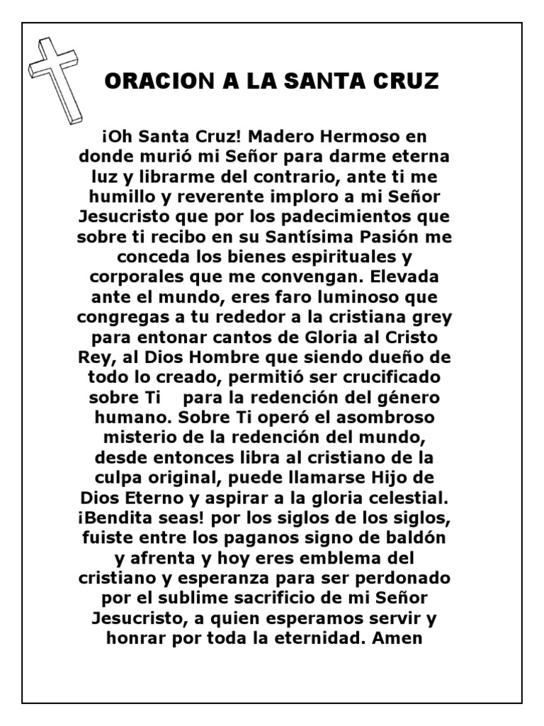 Oración a la Santa Cruz: Redención y Esperanza | PDF | Historia