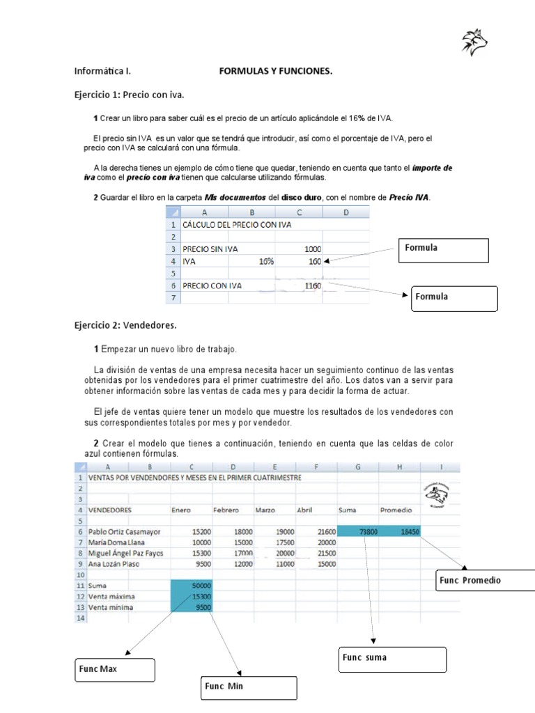 practica 2 formulas y funciones | PDF