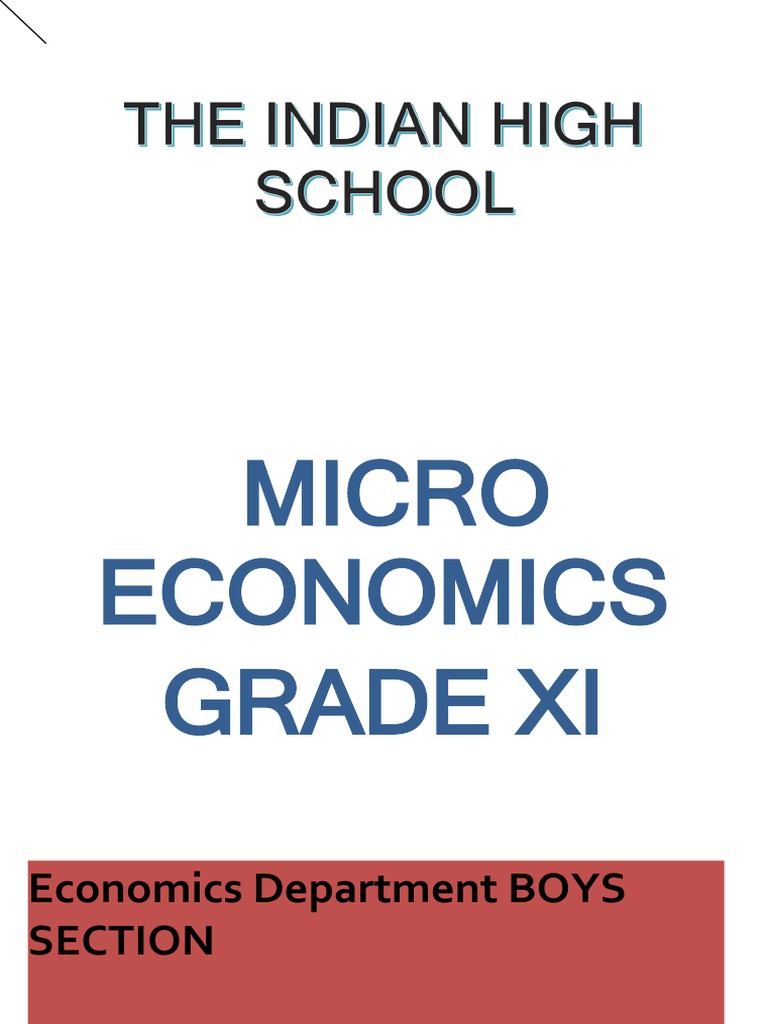 Final Micro Book 2023-24 Grade 11 | PDF | Microeconomics | Economics