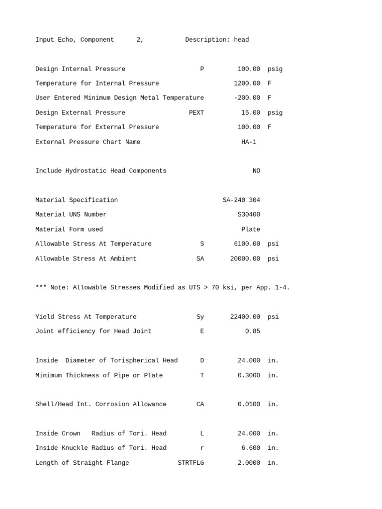 Torispherical Head | PDF | Pressure | Building Engineering