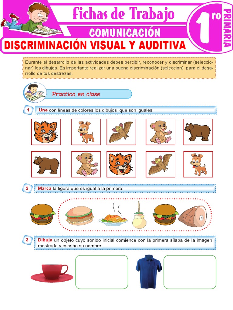 Ejercicios de Discriminación Visual 1er Grado | PDF