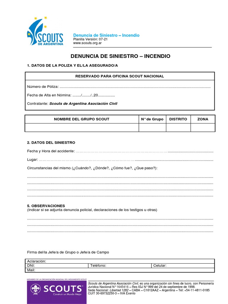 Denuncia-de-Siniestro-–-Incendio | PDF