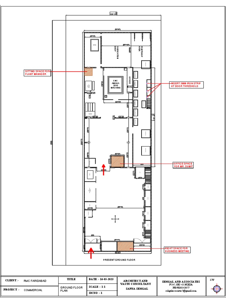 RMC Faridabad Maha Vastu Remedial Plan Ground Floor | PDF