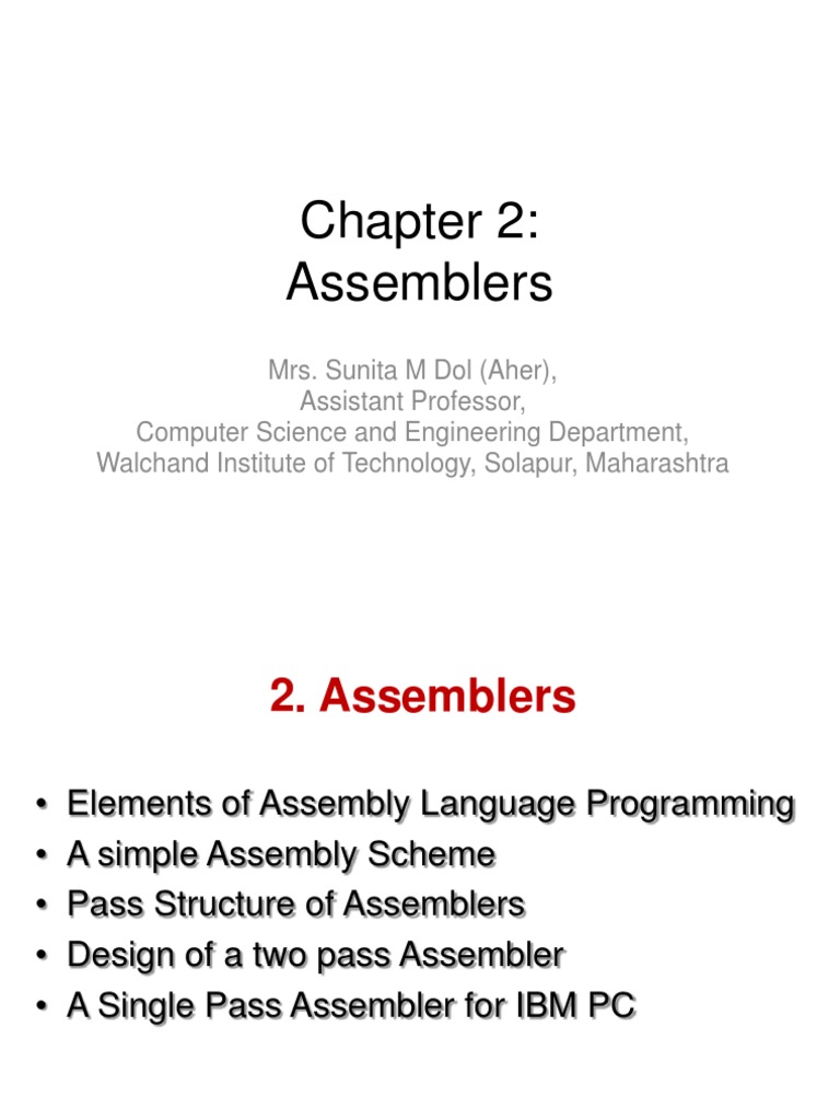 Assemblers | PDF | Assembly Language | Computer Hardware