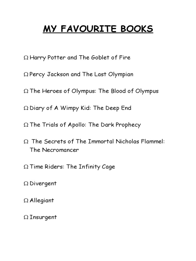 My Favourite Books | PDF