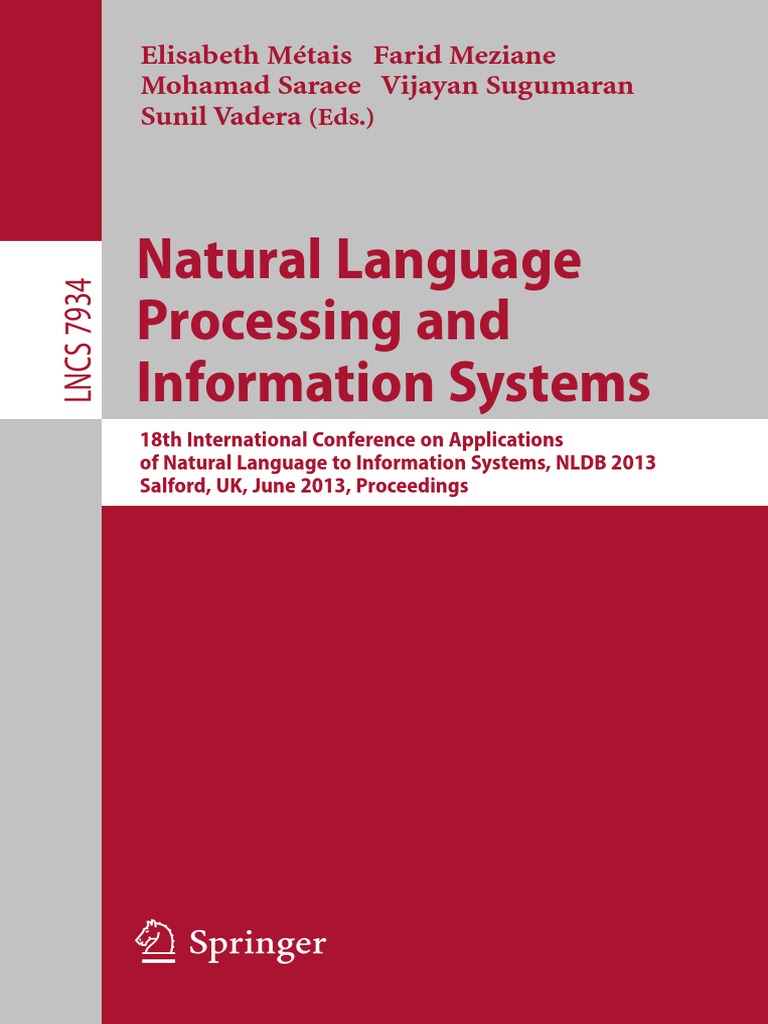 Natural Language Processing & Info Systems | PDF | Cluster Analysis ...