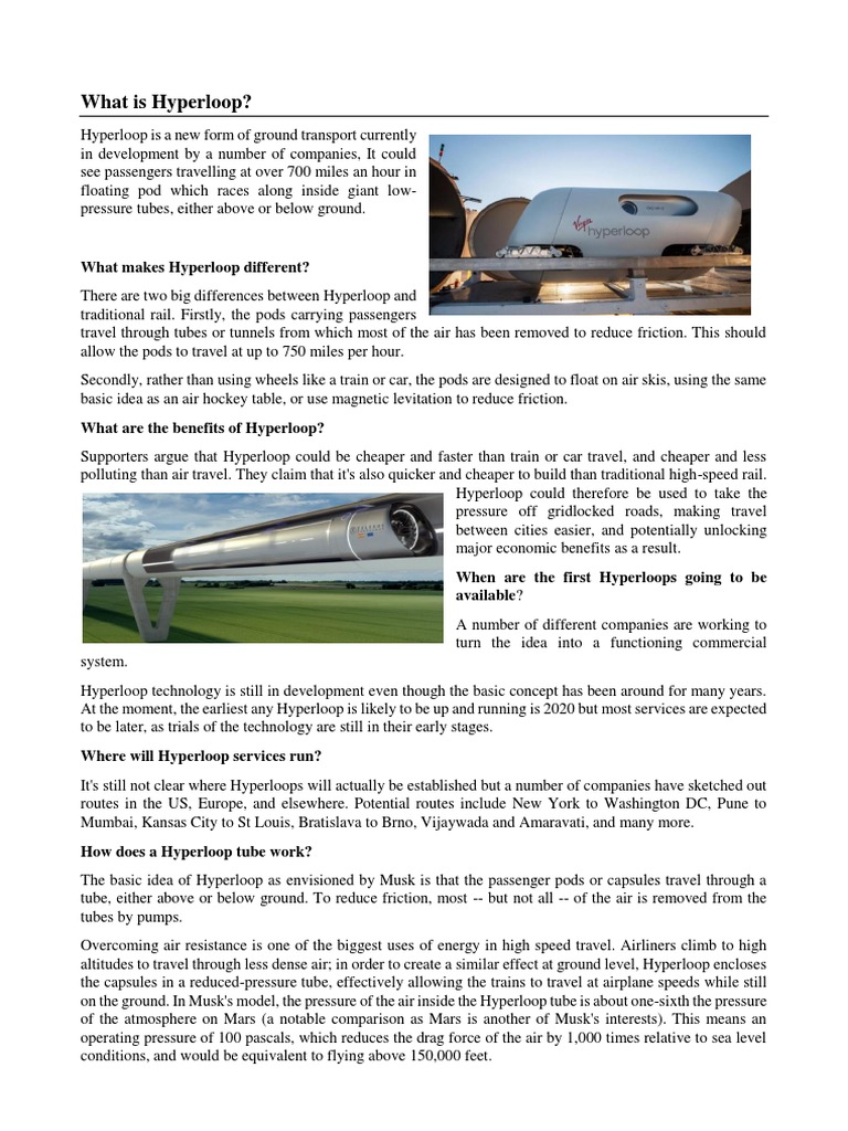 Hyperloop | Download Free PDF | Hyperloop | Transport