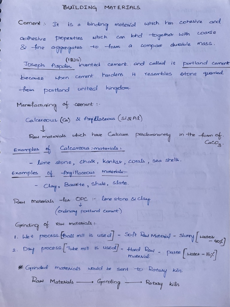 Building Materials Ace Class Notes | PDF