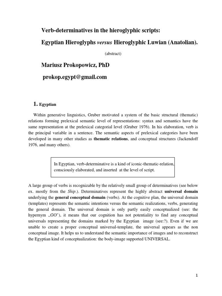 Luwian Egiptian | PDF | Egyptian Hieroglyphs | Cognitive Science
