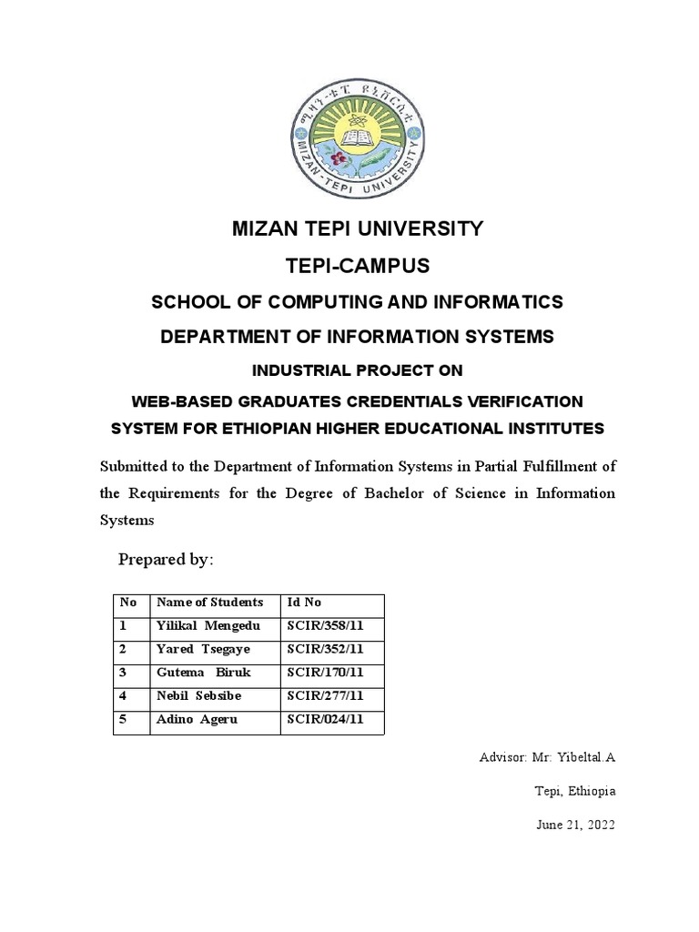 Mizan Tepi University | Download Free PDF | Authentication | Software ...