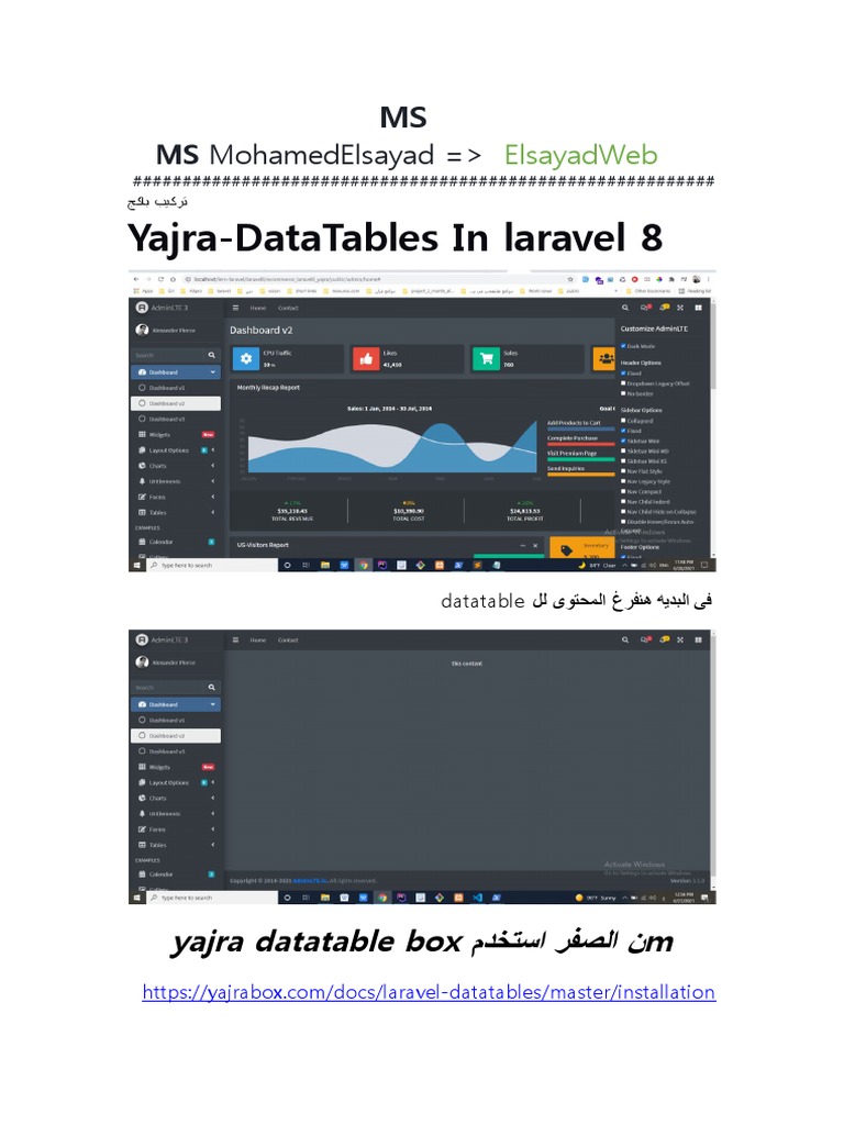Laravel8-With Yajra-DataTables How To Use | PDF