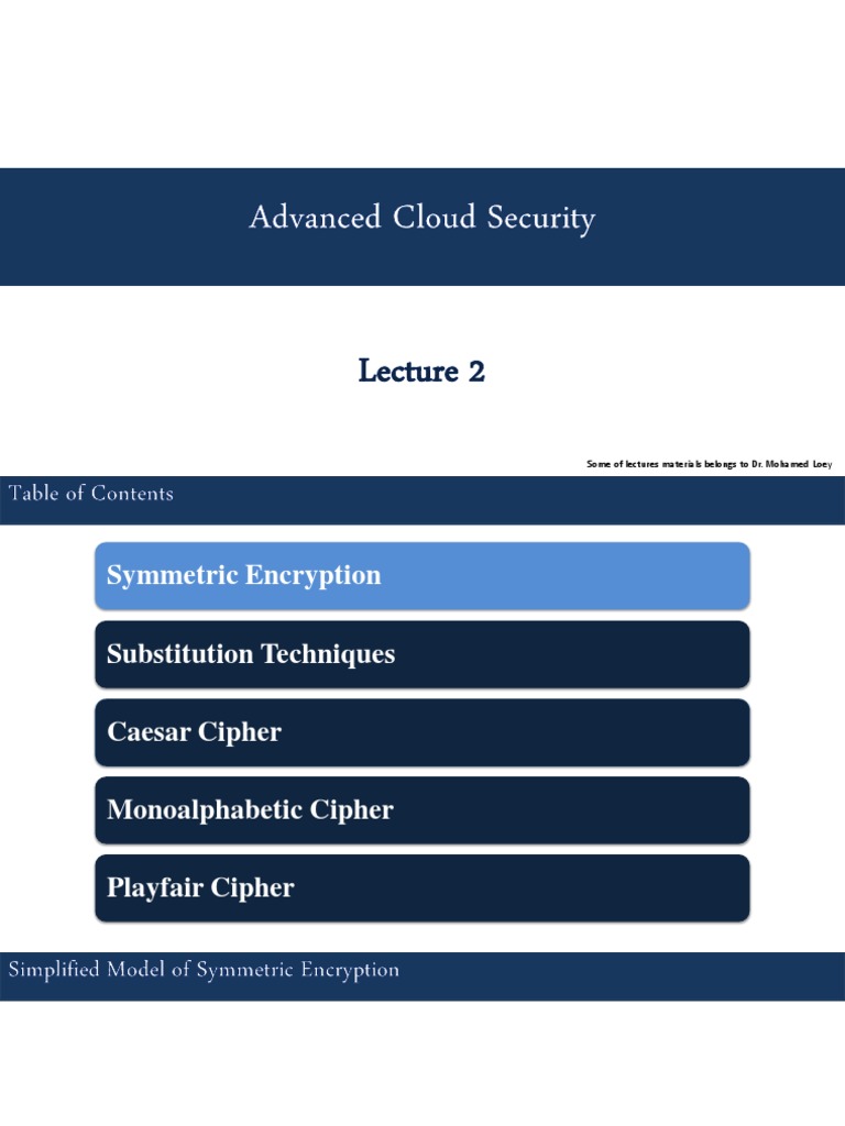 Cloud Security Lecture 2 Pdf Cipher Cryptography 